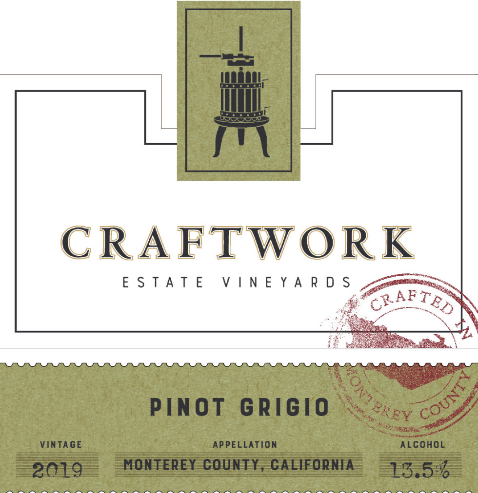 Craftwork 2019 Pinot Grigio Front Label | SFW Media