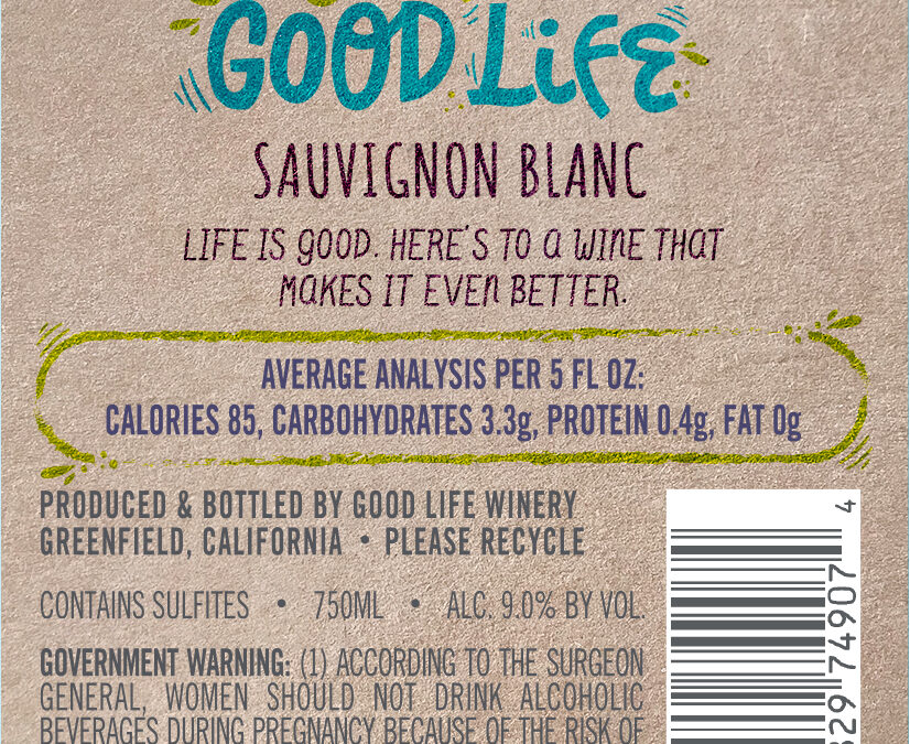 Good Vibes NV Sauvignon Blanc back label -high res | SFW Media