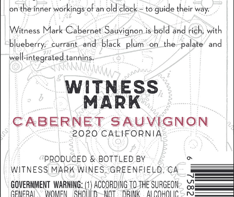 Witness Mark 2020 Cabernet back label | SFW Media